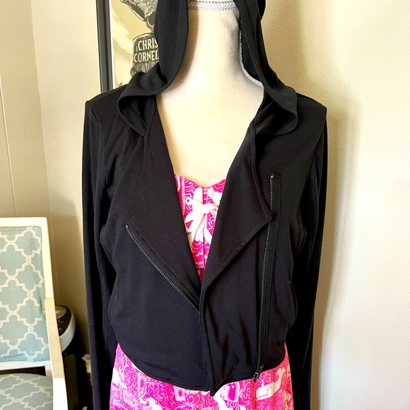 GAIAM | Jackets & Coats | Gaiam Hooded Jacket Off Center Zip Motorcycle ...